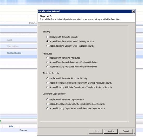 AssetWise ALIM - Synchronize Template with Document - Communities
