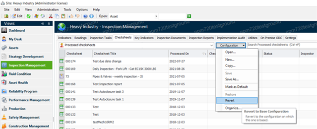 AssetWise Asset Reliability - Table configuration is not filter as ...