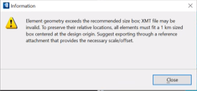 OpenBuildings - A message pops up while exporting to Parasolids format if all the element in the ...