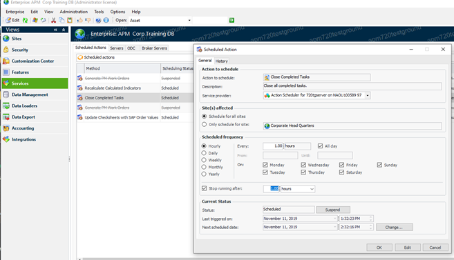 AssetWise Asset Reliability - APM Scheduled Action running more than 24 ...