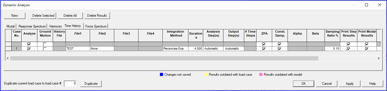 AutoPIPE - 20. Time History Results on symmetric model does not match ...
