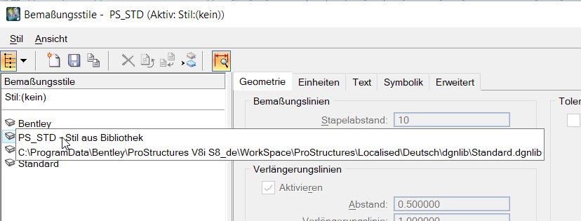 ProStructures - DGNLIB für Standards verwenden - Communities