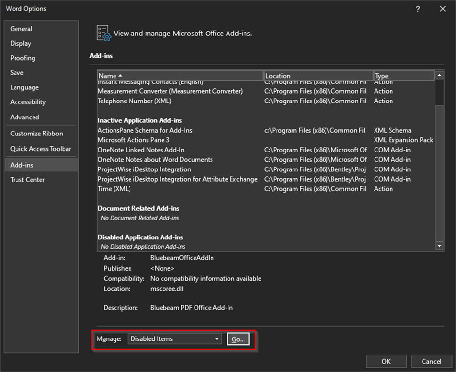 Ohio DOT & Consultants - Office product doesn't open in ProjectWise ...