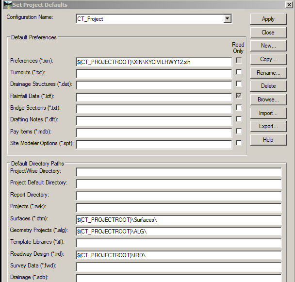OpenRoads | OpenSite - Using Managed Workspace Variable in InRoads Project Defaults. - Communities