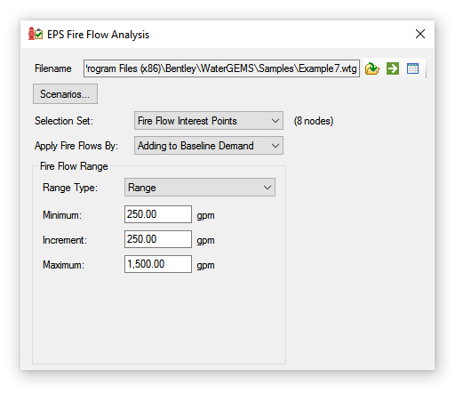 OpenFlows | Water Infrastructure - Fire flow analysis at the time of ...