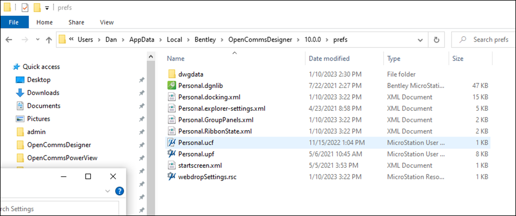 OpenComms - Resetting User Prefs in OpenComms Designer - Communities