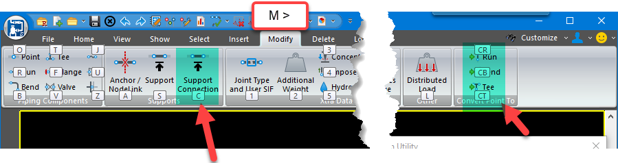 AutoPIPE - N25-36: Support Connection is only applicable to models with beams...message appears ...