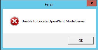 Archived Communities Documentation - Error: Unable to Locate OpenPlant ModelServer - Communities