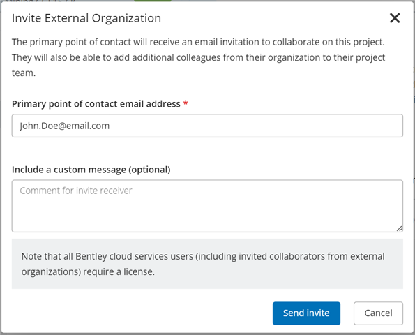 Bentley Infrastructure Cloud - Inviting External Organizations ...