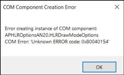 OpenPLANT | AutoPLANT - COM Component creation error pops up while ...