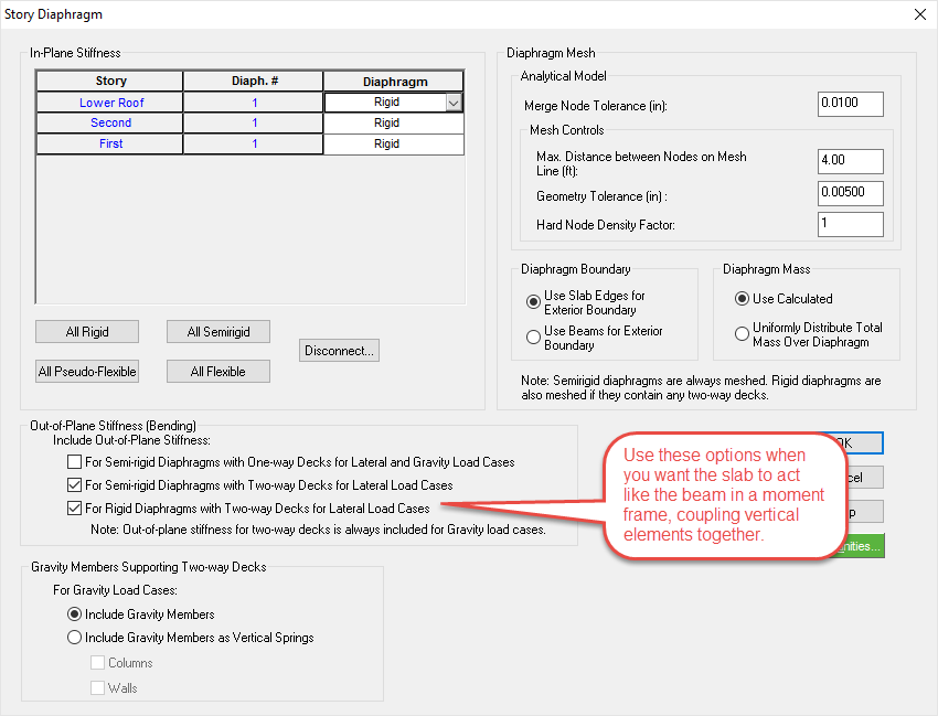 RAM | STAAD | ADINA - RAM Frame - Criteria - Diaphragms - Communities