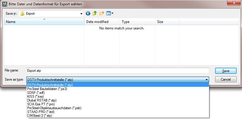 ProStructures - Export Funktion in ProSteel - Communities