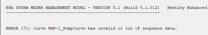 OpenFlows | Water Infrastructure - ERROR 171: has invalid or out of sequence data while using ...