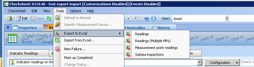 AssetWise Asset Reliability - Checksheets not importing all data for Excel checksheet - Communities