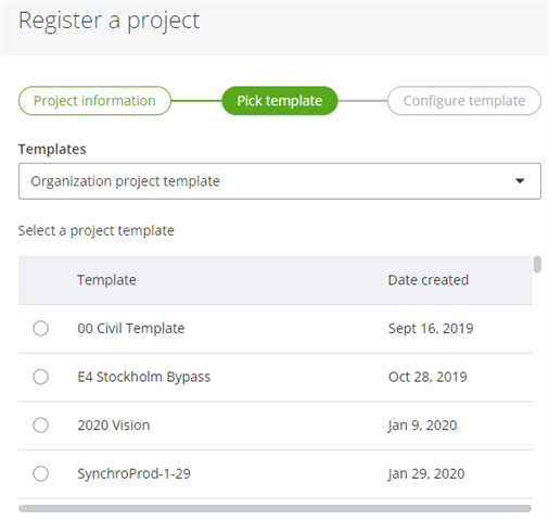 SYNCHRO Construction Solution - Register a Project - Communities