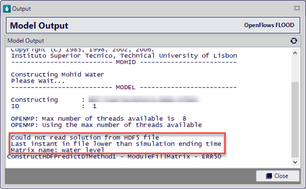 OpenFlows | Water Infrastructure - OpenFlows FLOOD error code list - Communities