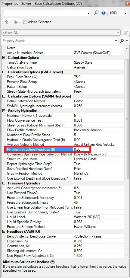 Archived Communities Documentation - Can I set a minimum structure headloss value to be used in ...