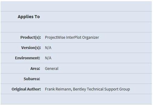 ProjectWise - How to create a InterPlot Diagnostic Report? - Communities