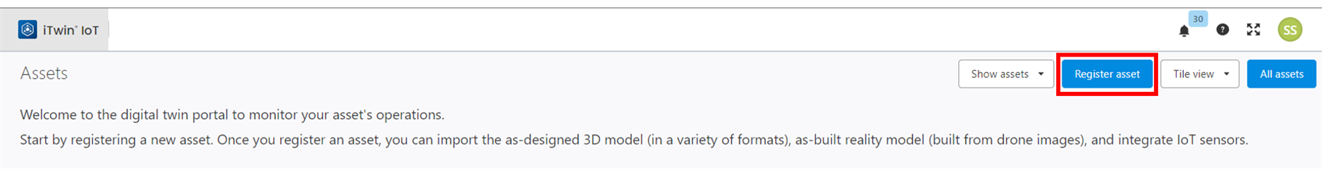iTwin IoT - Starting Page- Assets Overview Page - Communities