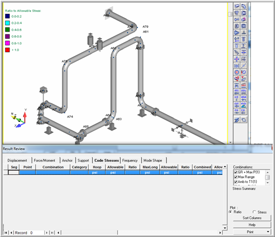 AutoPIPE - 07. AutoPIPE Results grids / Output report, Code Stresses ...