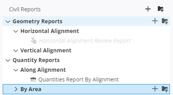 ProjectWise - Civil Reports - Quantity Reports – By Area - Communities