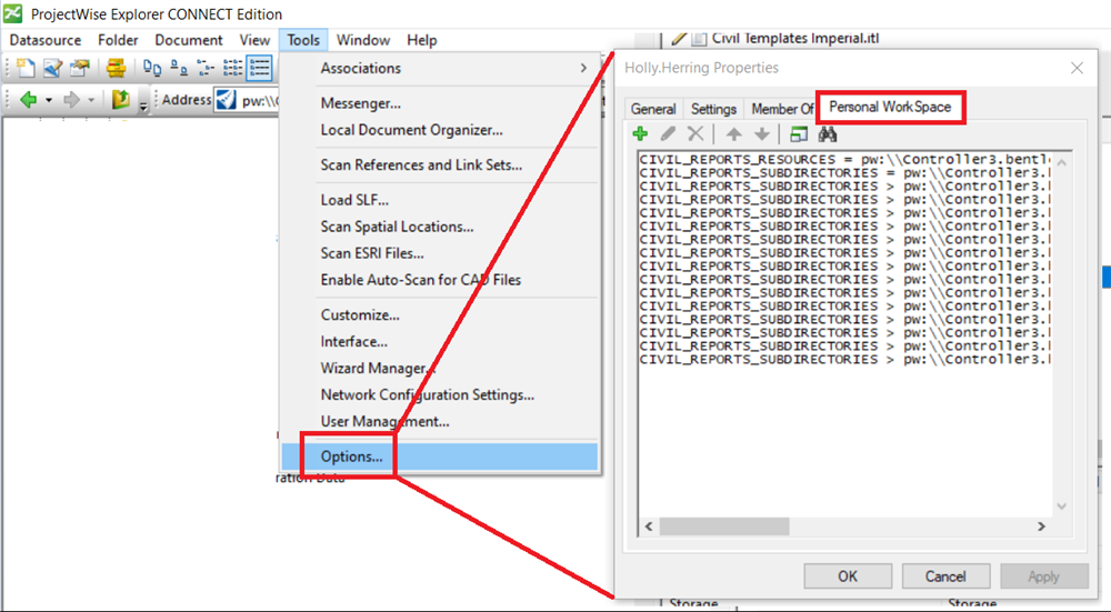 OpenRoads | OpenSite - How to add User/Personal Variables in ProjectWise Explorer - Communities