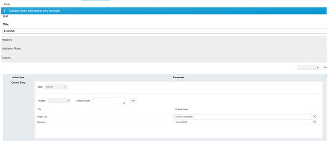 OpenGround - How the end of shift functionality can populate fields in other groups? - Communities