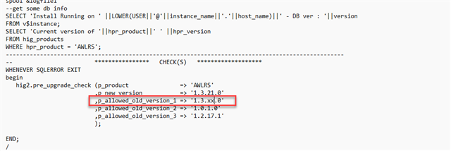 AssetWise Linear Network Management - ORA-20000: Upgrade of "AWLRS" from v x.x.x.x t v y.y.y.y ...