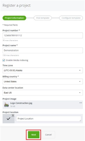 SYNCHRO Construction Solution - Register a Project - Communities