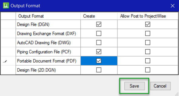 OpenPlant - How to Publish Isometrics in DGN, DWG and PDF Output Formats in CONNECT Edition ...