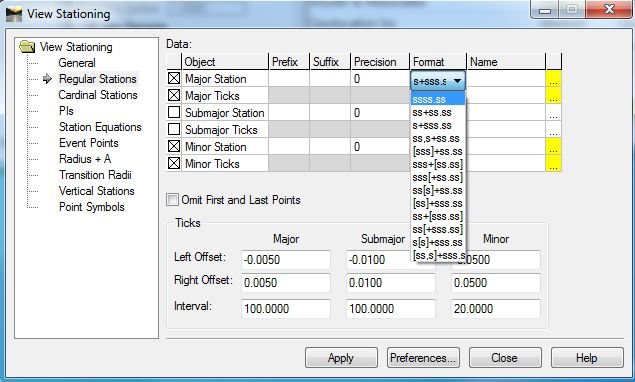 OpenRoads | OpenSite - What setting controls the formatting for station ...