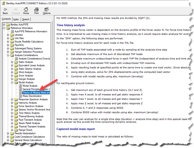 AutoPIPE - 20. Time History Results on symmetric model does not match ...