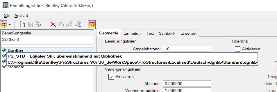ProStructures - DGNLIB für Standards verwenden - Communities