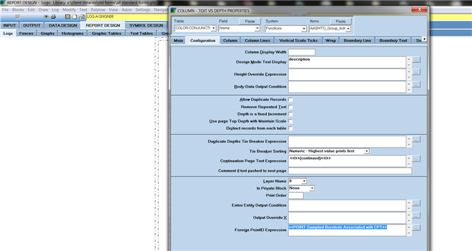 gINT | Keynetix - Showing associated borehole data on log report ...
