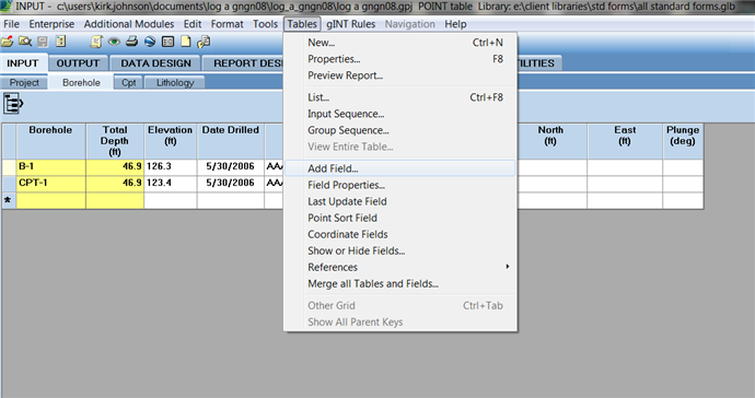 gINT | Keynetix - Showing associated borehole data on log report ...