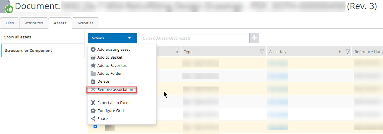 AssetWise Linear Network Management - How to Remove Document Relationships - Communities
