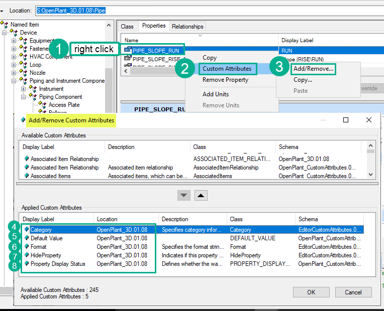 OpenPLANT | AutoPLANT - How to Show the Defined Slope Value for pipe in Properties Pane in ...