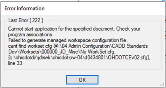 Ohio DOT & Consultants - How do I fix the "Last Error [222]" message ...
