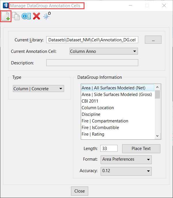 OpenBuildings - Creating new a annotation cell for existing DataGroup ...