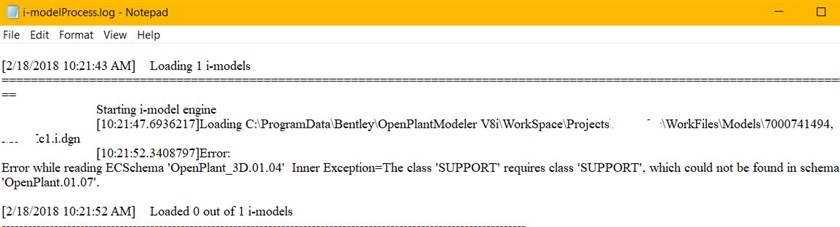 OpenPLANT | AutoPLANT - Error While Reading ECSchema 'OpenPlant_3D.01.04 - Communities