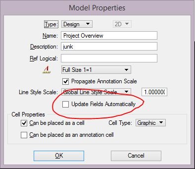 MicroStation - Text Fields not automatically updating - Communities