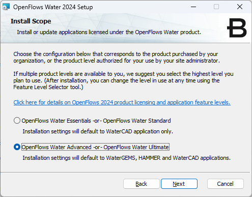 OpenFlows | Water Infrastructure - OpenFlows Product Licensing and Feature Levels (New for 2024 ...