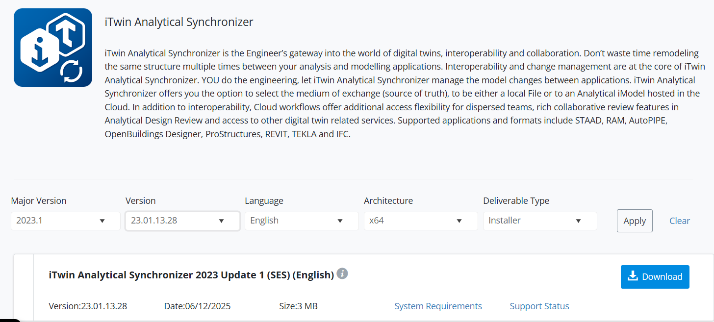Bentley 中文技术资料库 - 技术资料库 - 关于ISM 和 iTwin Analytical Synchronizer ...