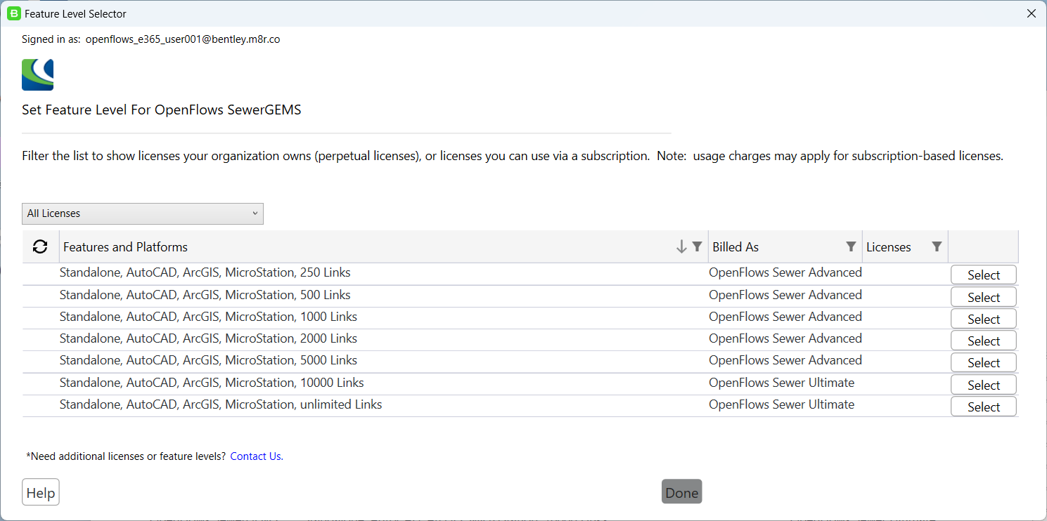 OpenFlows | Water Infrastructure - OpenFlows Product Licensing and Feature Levels (New for 2024 ...