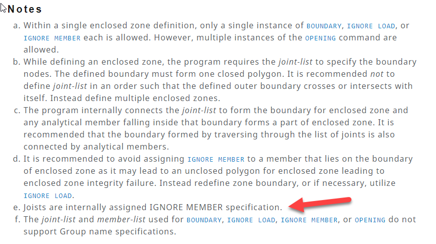 RAM | STAAD | ADINA - Why does the enclosed zone loading not recognize joists? - Communities