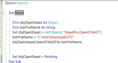 Bentley 中文技术资料库 - 技术资料库 - 如何使用OpenSTAAD中的API创建一个STAAD文件和打开现有的STAAD文件 ...