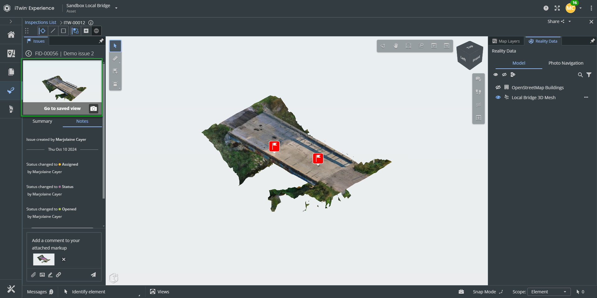 iTwin Experience - Issue's Saved View - Communities